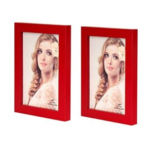 leoyoubei 2-pack frame photo frame desktop or wall hanging decoration,display size 4x6 red