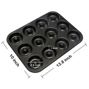 Webake Donut Pan Non-stick Mini Donut Tray Heavy Gauge 2.8 Inch Doughnut Pans for Baking 12-Cavity