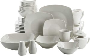 gibson home zen buffet dinnerware set, service for 6 (39pcs), white (square)