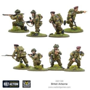 Warlord Bolt Action British Airborne Allied Paratroopers 1:56 WWII Military Wargaming Plastic Model Kit, Small