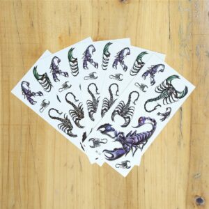 COKOHAPPY 5 Sheets Temporary Tattoo 3D Scorpion for Women Men Lower Back Shoulder Neck Arm