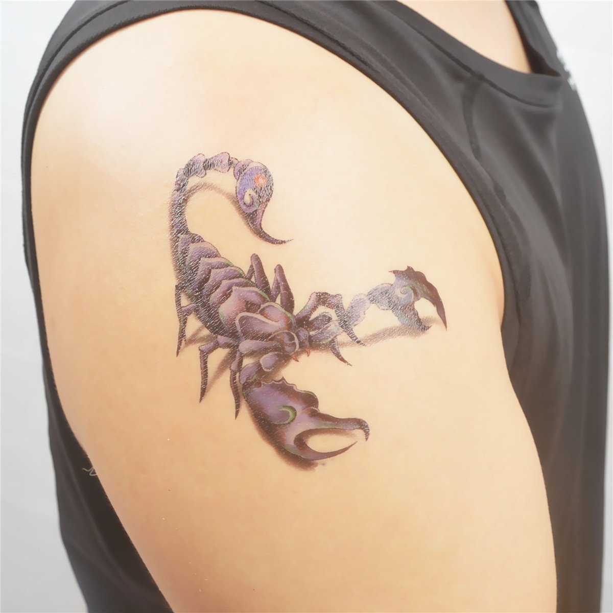 COKOHAPPY 5 Sheets Temporary Tattoo 3D Scorpion for Women Men Lower Back Shoulder Neck Arm