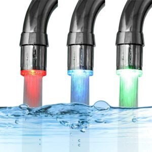 3-color temperature sensitive gradient led water faucet light water stream color changing faucet tap sink faucet for kitchen and bathroom