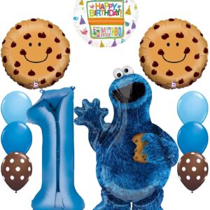 Cookie Monsters Happy 1st Birthday Balloon Decorations and Party Supplies