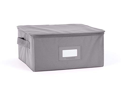 Covermates Keepsakes - Zip-Top Storage Box - Heavy Duty Polyester- Reinforced Handles - Stackable Design - Indoor Storage-Graphite