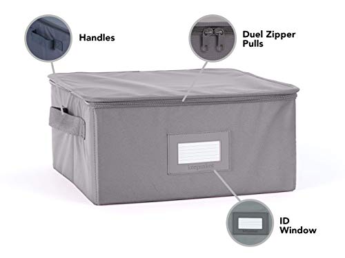 Covermates Keepsakes - Zip-Top Storage Box - Heavy Duty Polyester- Reinforced Handles - Stackable Design - Indoor Storage-Graphite