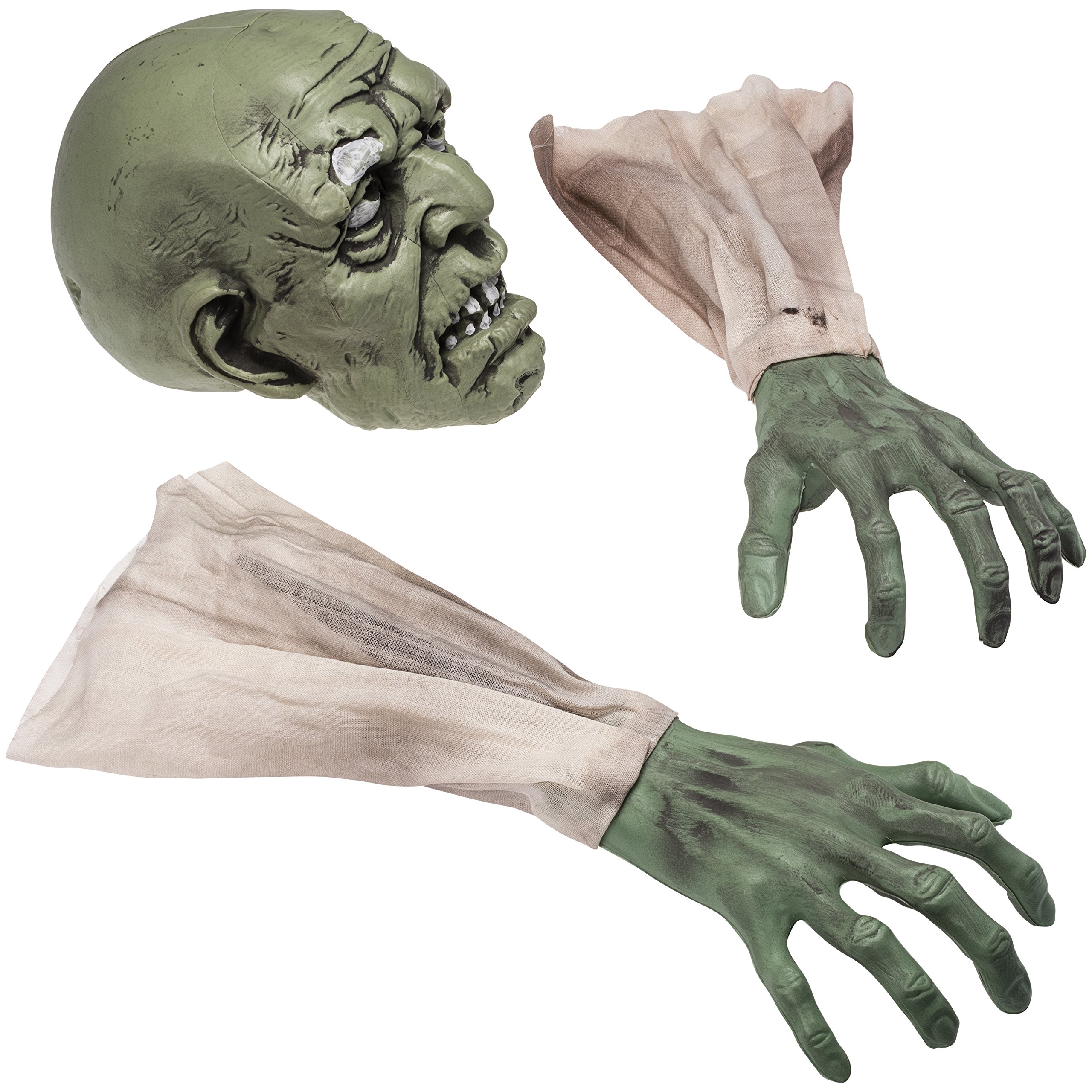 PREXTEX Halloween Zombie Face & Arms Lawn Stakes Groundbreaker Decoration - The Best Outdoor Graveyard Decoration for Halloween - Zombie Halloween Decorations