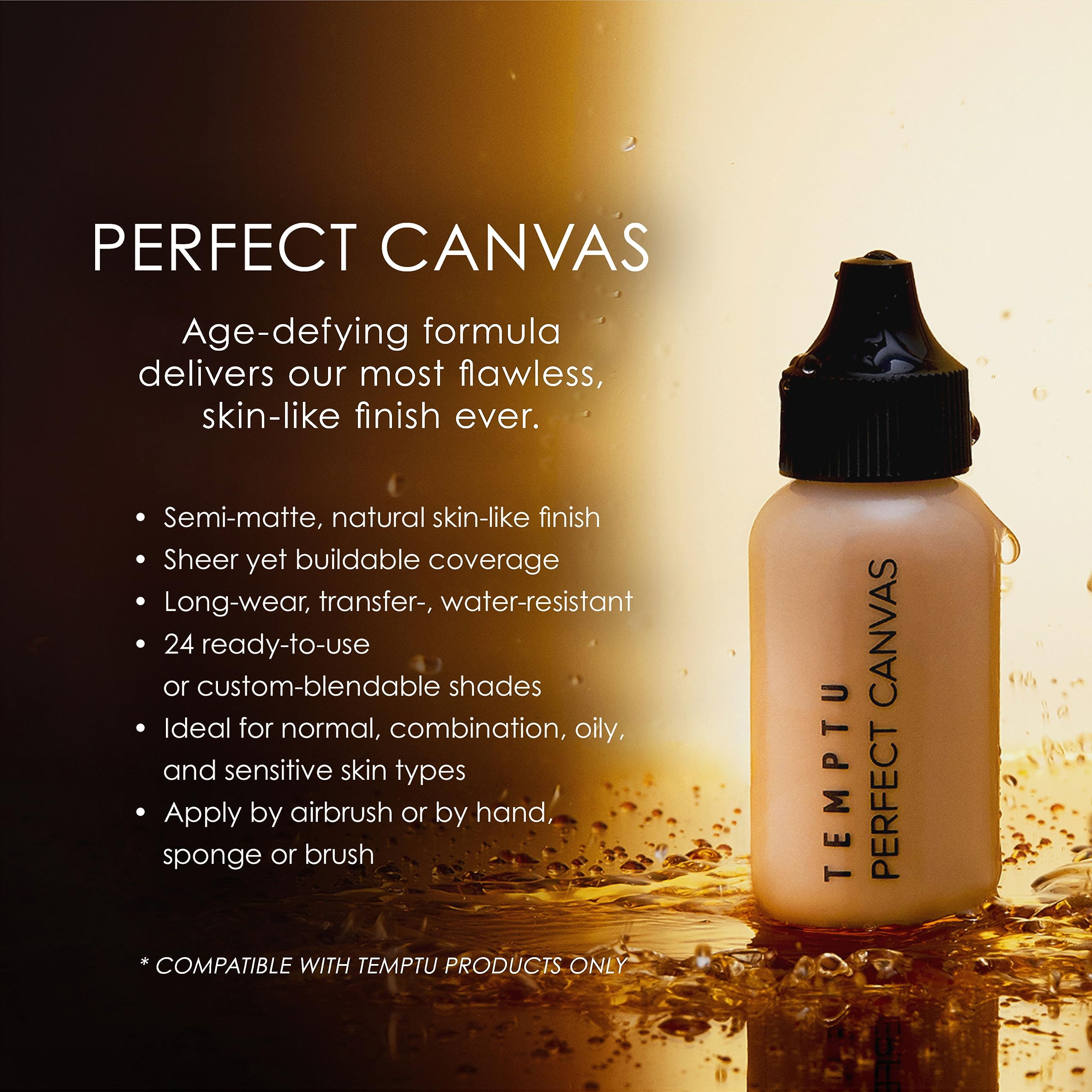 Temptu Perfect Canvas Hydra Lock Airbrush Foundation Starter Set, Fair/Light, 0.25 Fl Oz (Pack of 6)