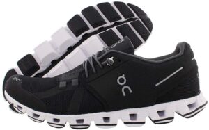 on women's cloud sneakers, black/white, 6.5