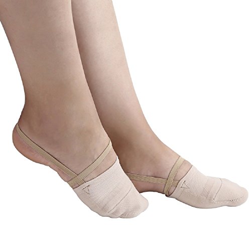 Half Toe Shoe Sole Sock, Knitted Cotton for Ballet & Ballerina Dancers, Rhythmic Gymnastic Competition, Yoga, Jazz, Pilates, Barre, and Lyrical Turn Pirouette Contemporary Dance (S)