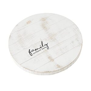 mud pie white washed mango wood lazy susan,