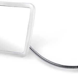 MIRRORVANA Flexible Fogless Shower Mirror for Bathroom Shaving with Height Adjustable Gooseneck Extension, 360° Swivel and Upgraded Suction Cup - Shatterproof 6.3" x 6.3" Surface