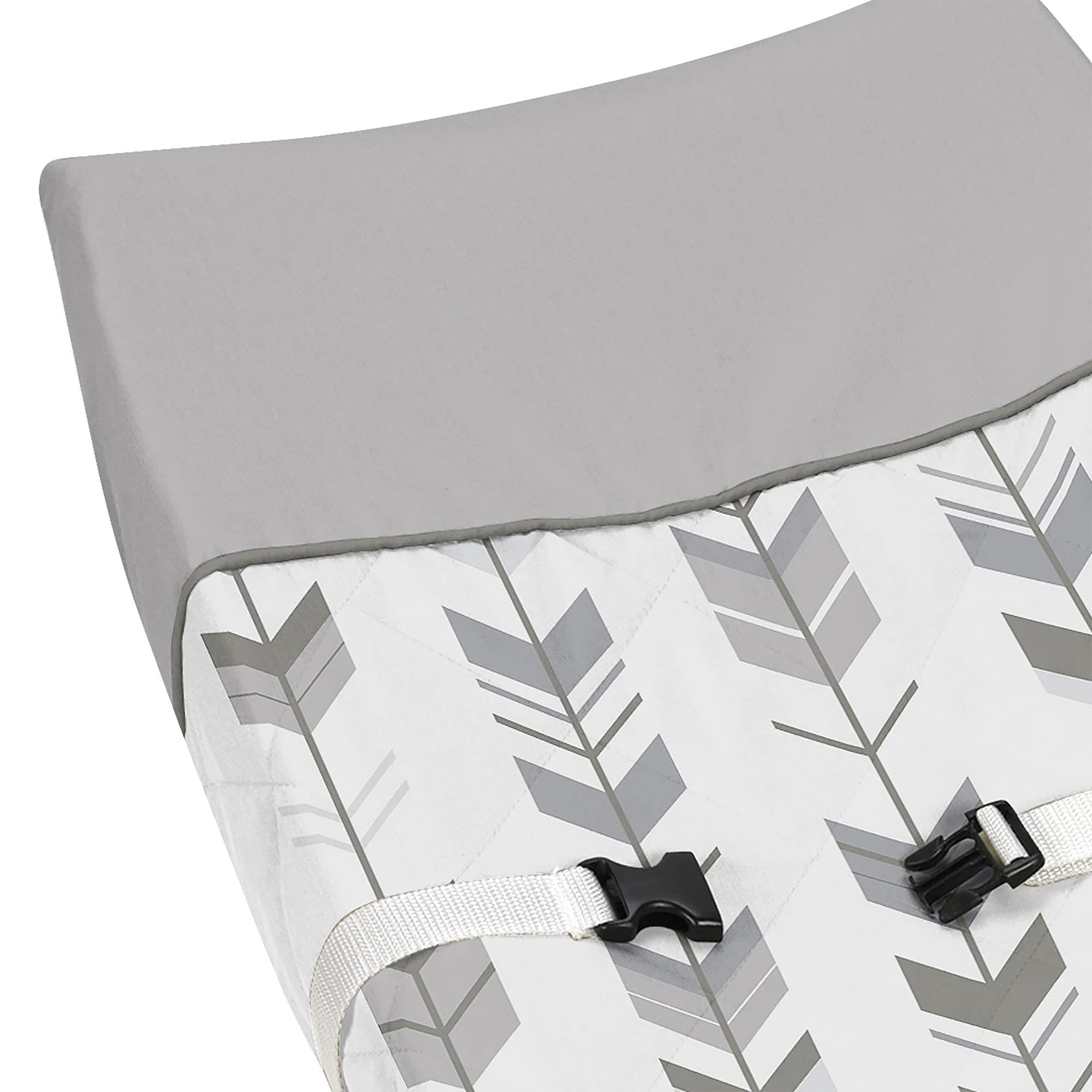 Grey and White Changing Pad Cover for Woodland Arrow Collection by Sweet Jojo Designs