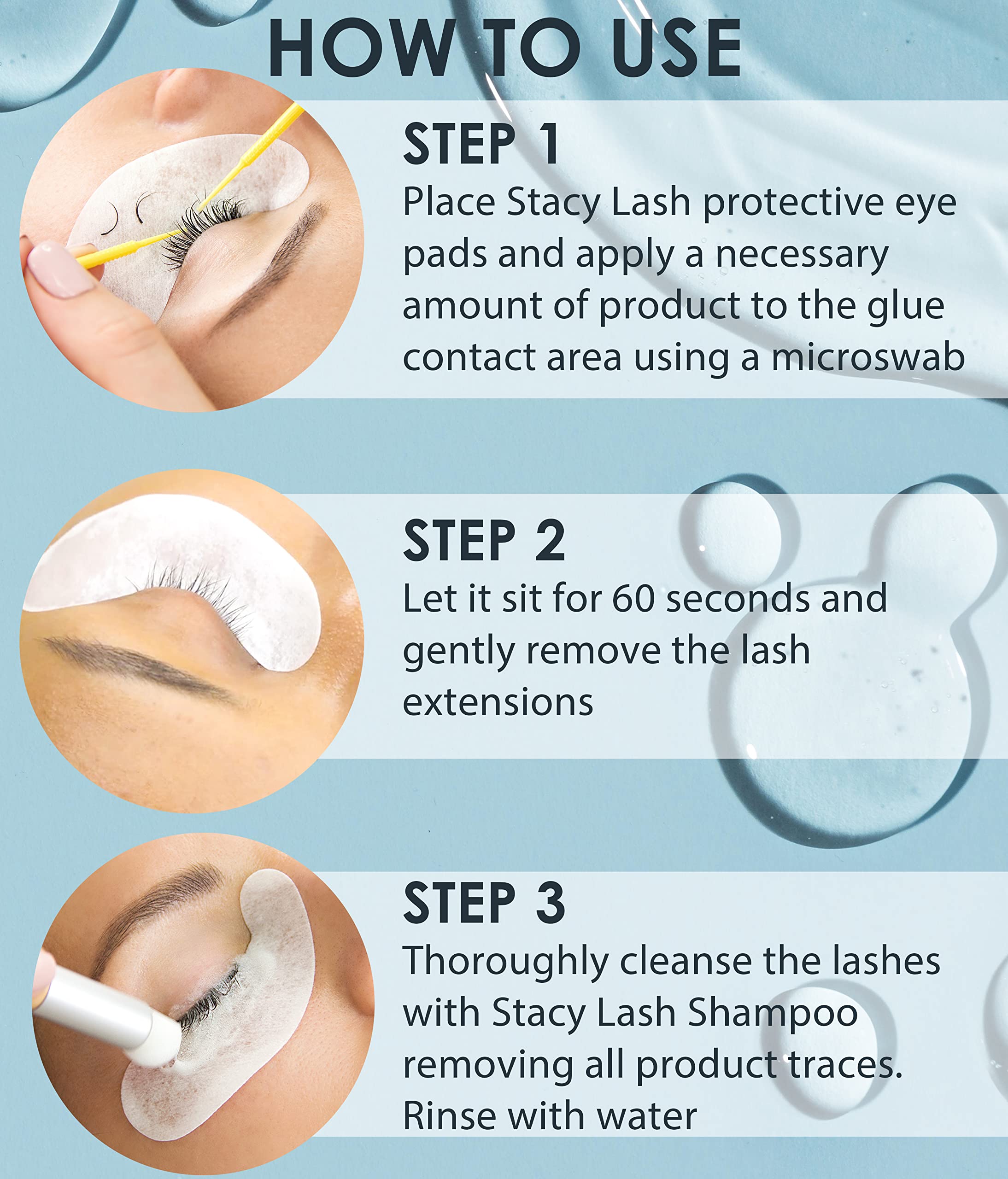 Lash Remover for Lash Extensions by Stacy Lash (0.51 fl.oz / 15 ml) Eyelash Extension Remover / 60 Sec Dissolution Lash Glue Remover/Professional Eyelash Remover for Extensions/Lash Tech Supplies