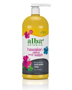 alba botanica hawaiian detox body wash, anti-pollution volcanic clay, 32 oz