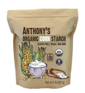 anthony's organic corn starch, gluten-free, vegan and non-gmo, 2 pounds