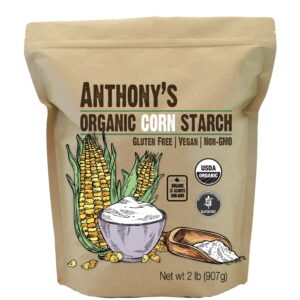 Anthony's Organic Corn Starch, Gluten-free, Vegan and Non-GMO, 2 Pounds