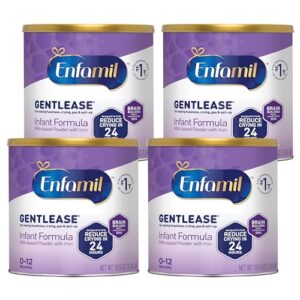 enfamil gentlease baby formula, clinically proven to reduce fussiness, crying, gas & spit-up in 24 hours, brain-building omega-3 dha & choline, baby milk, 79.6 oz powder can​