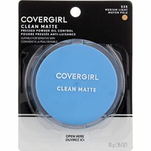 COVERGIRL Clean Matte Pressed Powder Medium Light, .35 Ounce (packaging may vary)