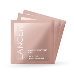 lancer skincare makeup-removing wipes, gentle individually wrapped wipes for eye and face makeup removal, 30 count