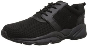 propét women's stability x shoe, black/black, 13 narrow us