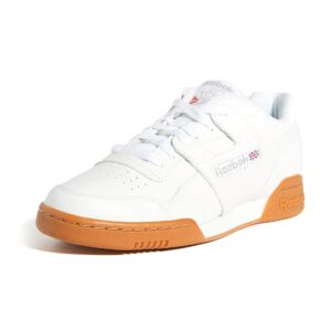 Reebok Men Workout Plus Sneaker, White/Carbon/Classic red, 9