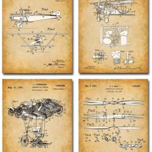 Original Flying Machines v2 Patent Prints - Set of Four Photos (8x10) Unframed - Makes a Great Home and Man Cave Decor and Gift Under $20 for Engineers and Pilots