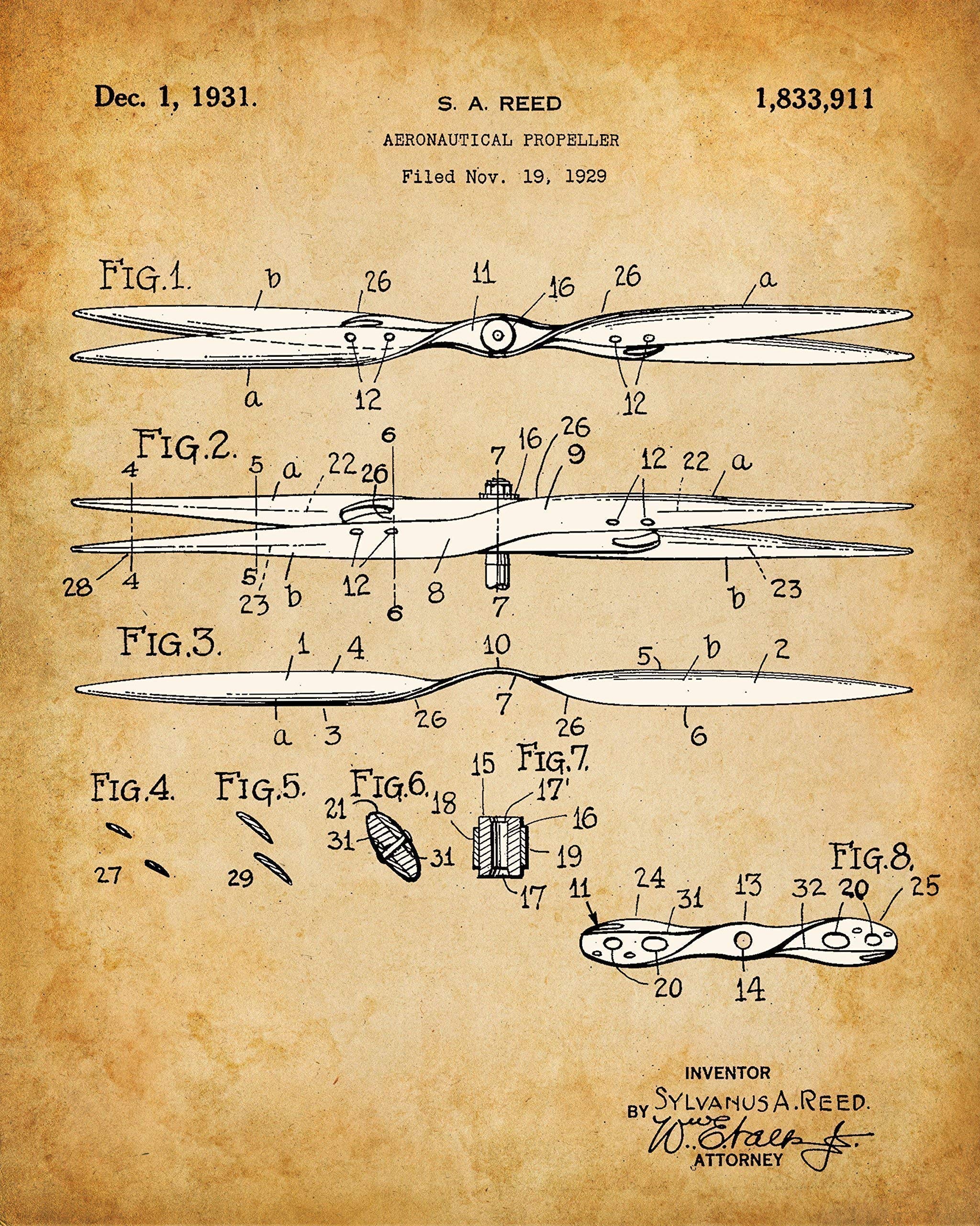 Original Flying Machines v2 Patent Prints - Set of Four Photos (8x10) Unframed - Makes a Great Home and Man Cave Decor and Gift Under $20 for Engineers and Pilots