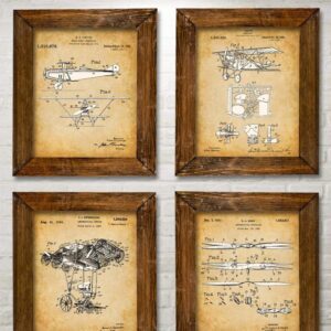 Original Flying Machines v2 Patent Prints - Set of Four Photos (8x10) Unframed - Makes a Great Home and Man Cave Decor and Gift Under $20 for Engineers and Pilots