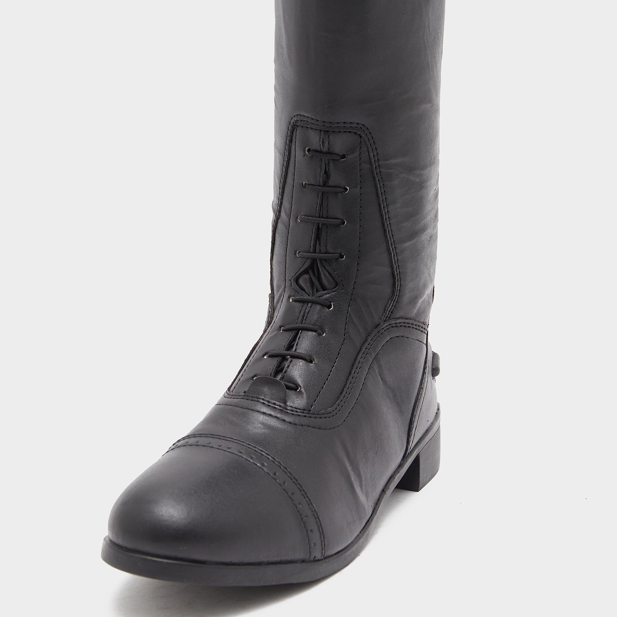 SAXON. Syntovia Tall Field Boots, Black, L7.5 Wide Regular