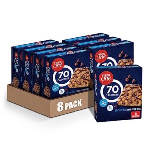 fiber one 70 calorie brownies, chocolate chip cookie, snack bars, 6 ct (pack of 8)