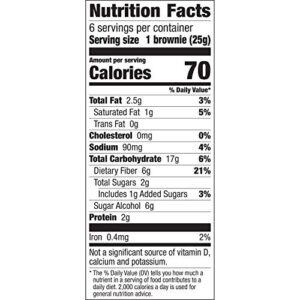 Fiber One 70 Calorie Brownies, Chocolate Chip Cookie, Snack Bars, 6 ct (Pack of 8)