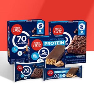 Fiber One 70 Calorie Brownies, Chocolate Chip Cookie, Snack Bars, 6 ct (Pack of 8)