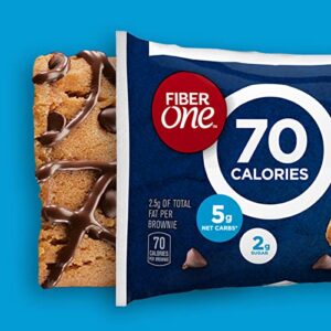 Fiber One 70 Calorie Brownies, Chocolate Chip Cookie, Snack Bars, 6 ct (Pack of 8)