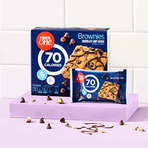 Fiber One 70 Calorie Brownies, Chocolate Chip Cookie, Snack Bars, 6 ct (Pack of 8)