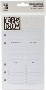 carpe diem by simple stories personal horizontal format weekly planner inserts