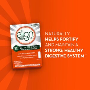 Align Probiotic Extra Strength, Probiotics for Women and Men, #1 Doctor Recommended Brand‡, 5X More Good Bacteria^ to Help Support a Healthy Digestive System*, 21 Capsules