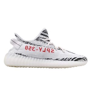 adidas Men's Yeezy Boost 350 V2, White/CORE Black/RED, 9.5 M US