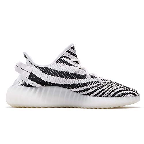 adidas Men's Yeezy Boost 350 V2, White/CORE Black/RED, 9.5 M US