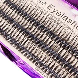 bodermincer 120pcs 0.10mm thickness handmade fish tail false lahses thick natural long black individual false eyelashes fake eye lashes extensions makeup tool (12mm)