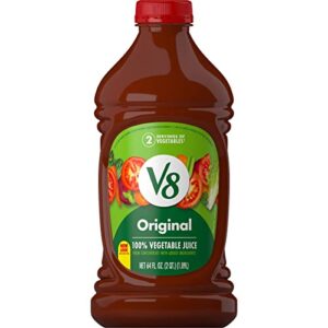 V8 Original 100% Vegetable Juice, 64 fl oz Bottle (Case of 6)