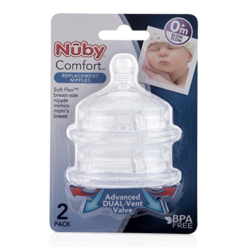 Nuby 2 Piece Slow Flow Comfort Nipple