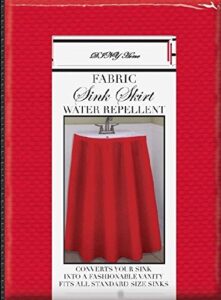 di home & style fabric sink skirt mosaic stitch red