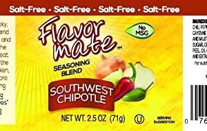 Flavor Mate No Salt Seasoning Blend - Variety Pack - Original,Garlic and Herb,Southwest Chipotle,Lemon & Pepper, Table Blend - 2.5 oz-Kosher