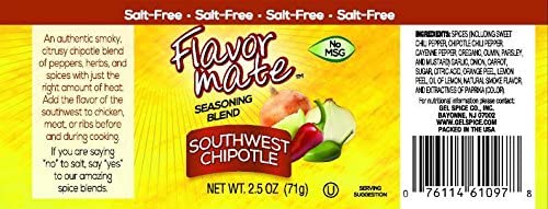 Flavor Mate No Salt Seasoning Blend - Variety Pack - Original,Garlic and Herb,Southwest Chipotle,Lemon & Pepper, Table Blend - 2.5 oz-Kosher