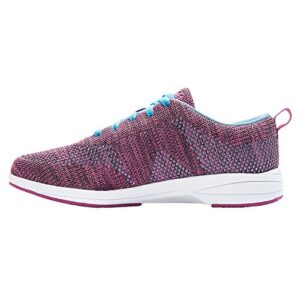 propet women's washable walker evolution shoe, berry/blue, 6.5 wide us