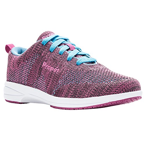 Propet Women's Washable Walker Evolution Shoe, Berry/Blue, 6.5 Wide US