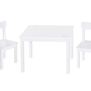 Roba: Table & 2 Chair Set: Little Stars - White Wood - Children's Seating Group, Toddler & Kids, Ages 2+