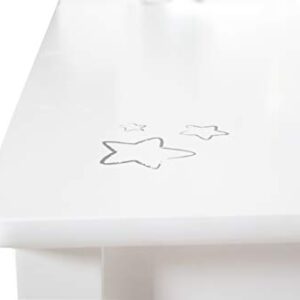 Roba: Table & 2 Chair Set: Little Stars - White Wood - Children's Seating Group, Toddler & Kids, Ages 2+