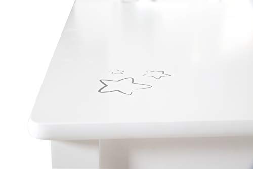 Roba: Table & 2 Chair Set: Little Stars - White Wood - Children's Seating Group, Toddler & Kids, Ages 2+